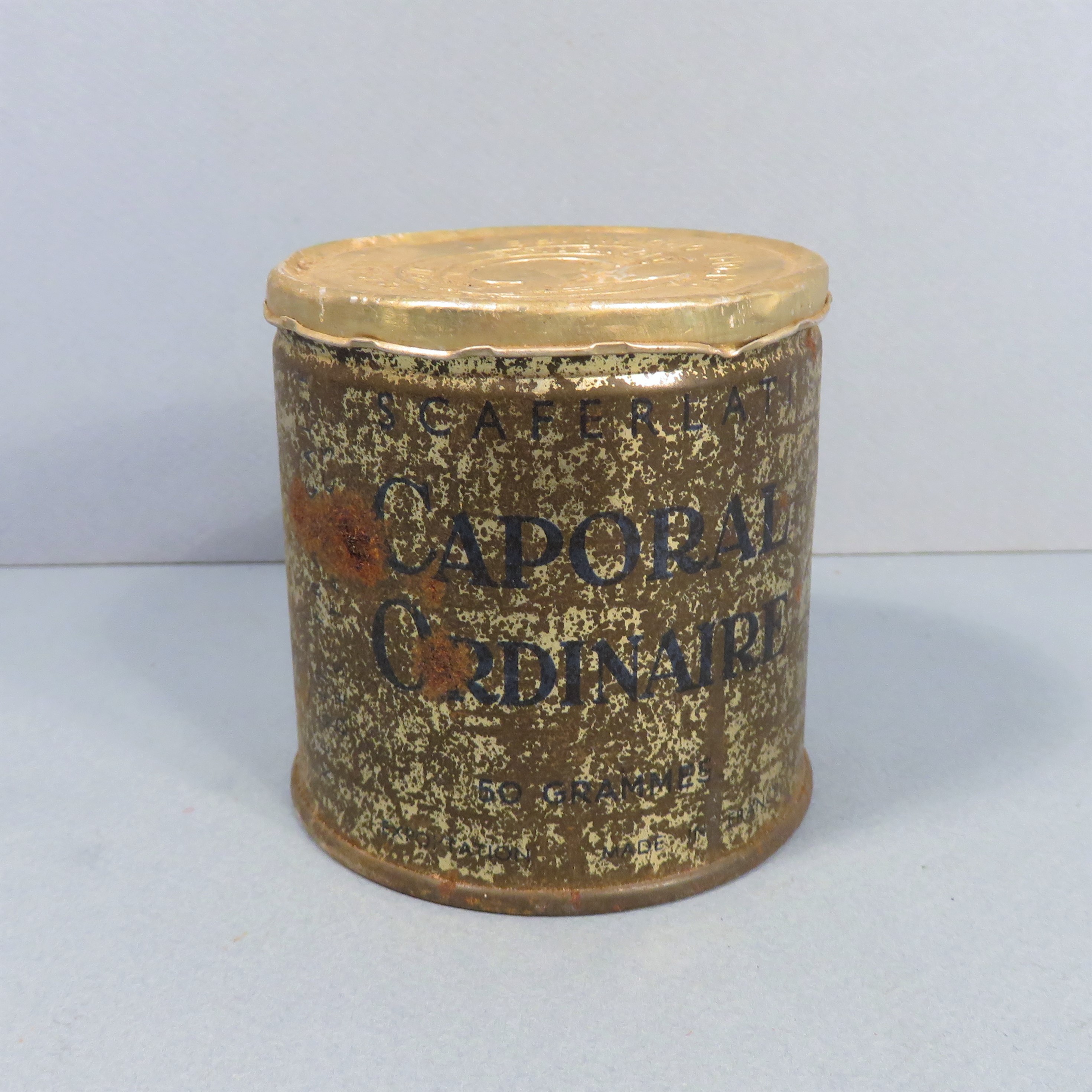 BOITE METALIQUE RATION DE TABAC SCAFERLATI CAPORAL ORDINAIRE 50 GRAMME ...