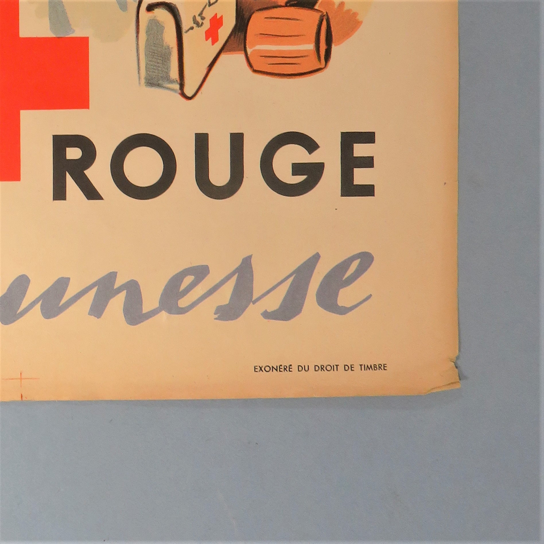 AFFICHE DE LA CROIX ROUGE DE LA JEUNESSE 1940 1950 ILLUSTRATEUR GUS ...