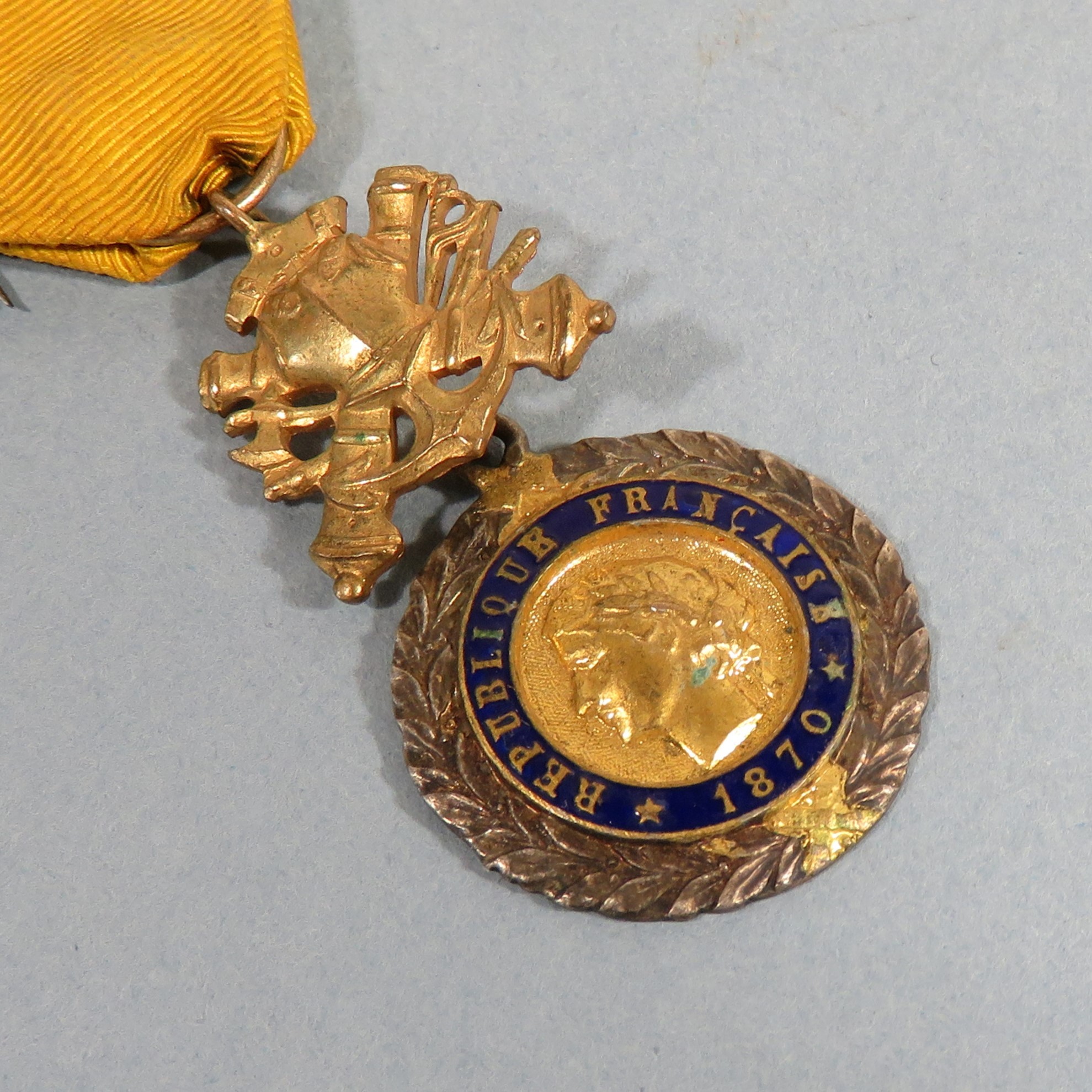 FRANCE MEDAILLE MILITAIRE 3 ème REPUBLIQUE VALEUR ET DISCIPLINE JETON ...