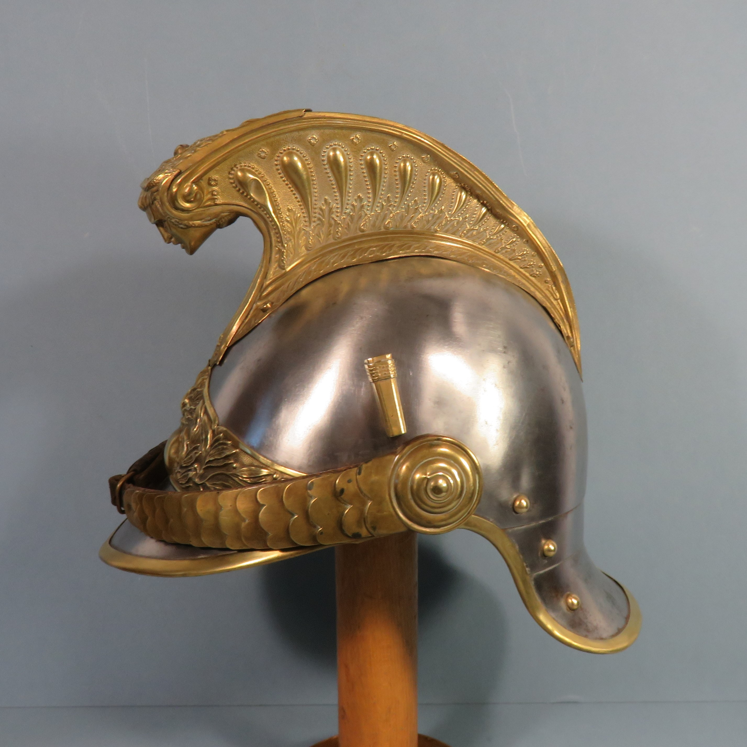 CASQUE DE DRAGON MODELE TROUPE 1874 AVEC SON COUVRE CASQUE CAVALERIE ...